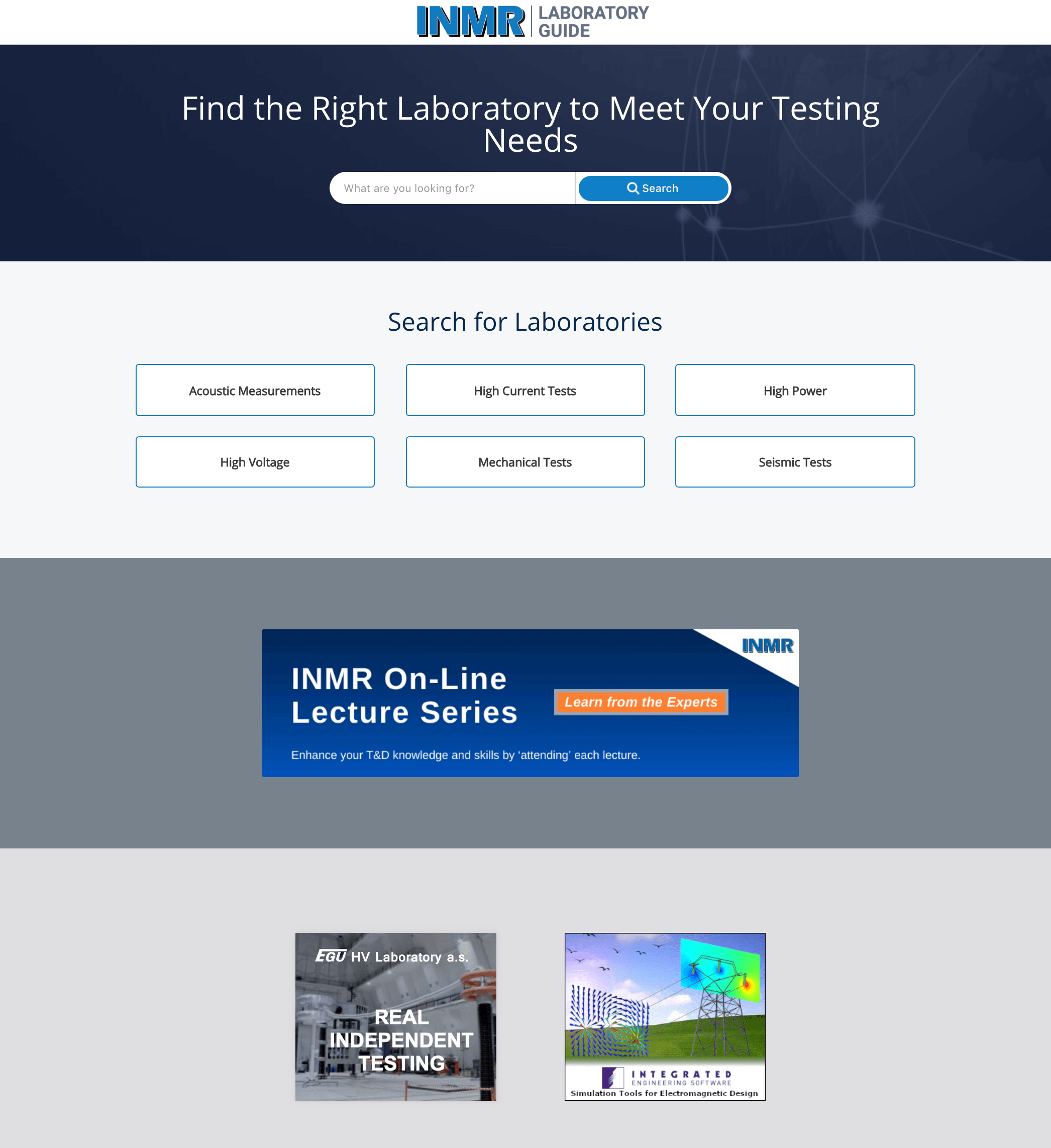 Directory of HV/HP Laboratories | INMR